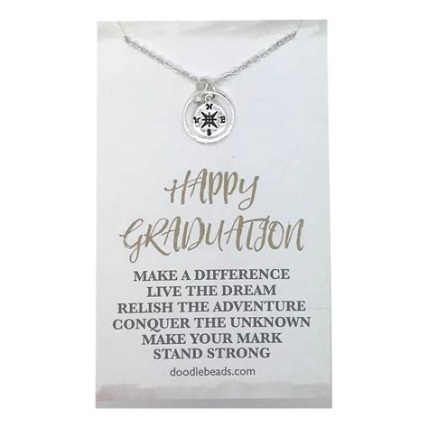 Compass Necklace Happy Graduation Doodlebeads Happy Graduation Compass Necklace High
