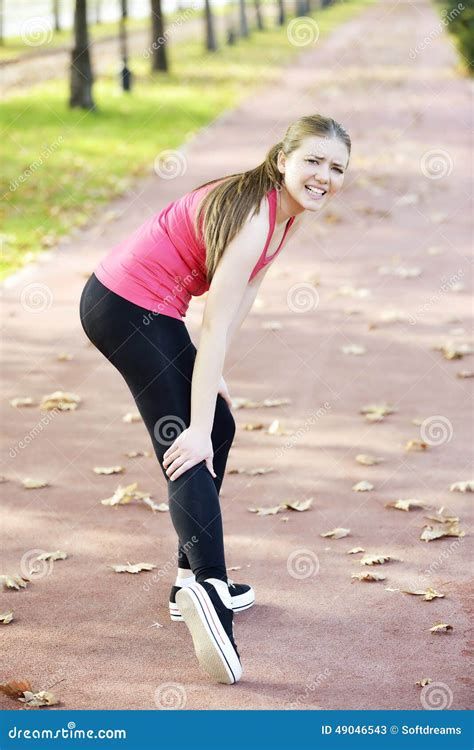 Running Knee Injury And Pain Stock Image Image Of Ache Injured 49046543