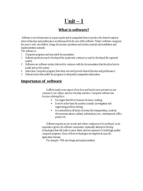 Unit 1 What Is Software Pdf Software Development Component
