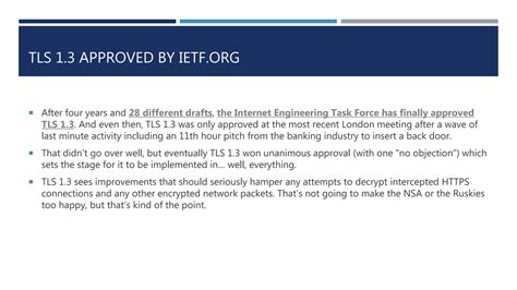 Introducing Tls 1 3 The Future Of Encryption Ppt