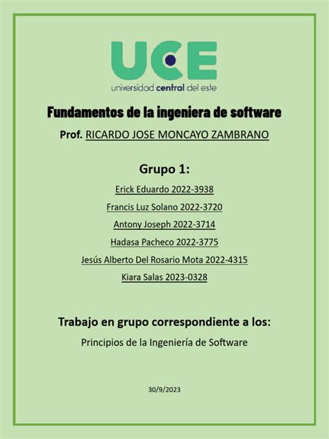 Principios De La Ingeniera De Software Pdf Software Ingeniería De Software