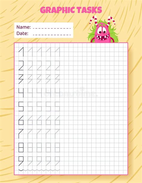Tareas Gráficas Por Celdas Juego Educativo Para Niños Ilustración del