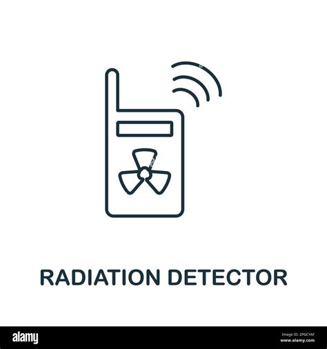 Ic Ne De Ligne Du D Tecteur De Rayonnement Ic Ne De Contour Monochrome