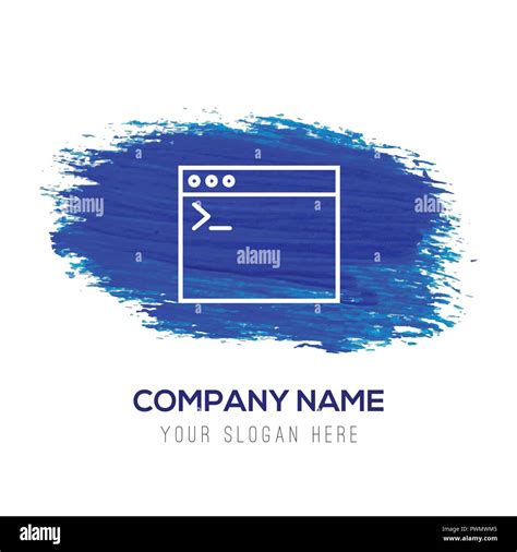 Programming Code Icon Blue Watercolor Background Stock Vector Image
