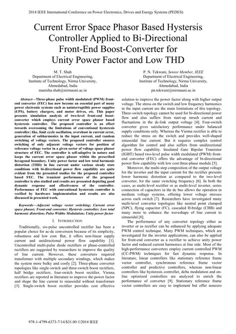 Pdf Current Error Space Phasor Based Hystersis Controller Applied To Bi Directional Front End