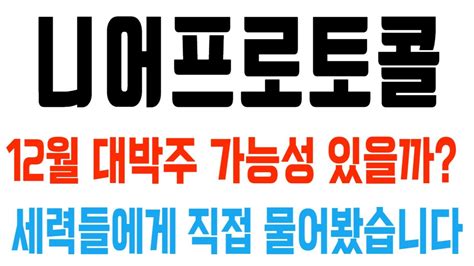 니어프로토콜 코인 12월 대박주 가능성 있을까 세력들에게 직접 물어봤습니다 Youtube