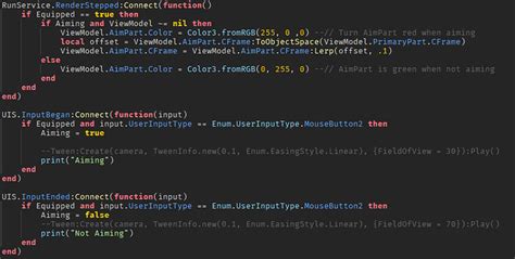 Trouble With Viewmodel Aim Down Sights Function Scripting Support Developer Forum Roblox