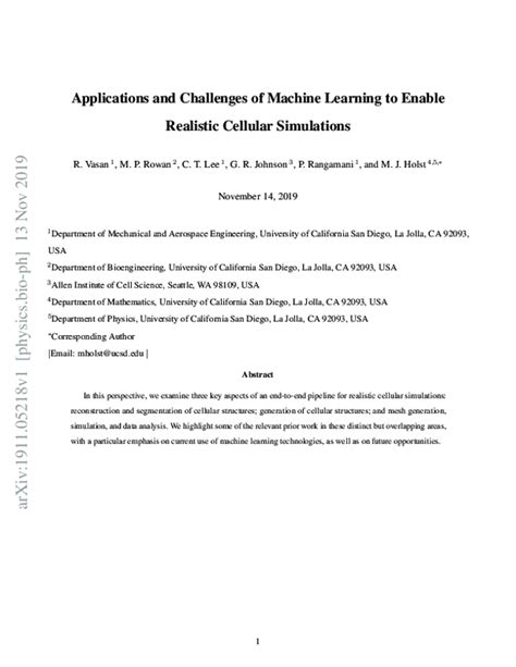 Pdf Applications And Challenges Of Machine Learning To Enable