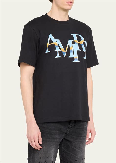 Amiri Mens Staggered Letter Jersey T Shirt Bergdorf Goodman