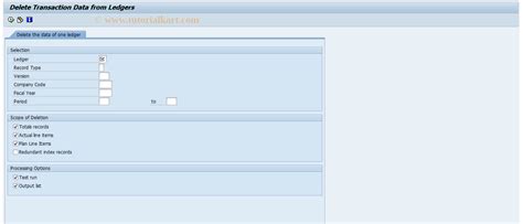 RTDE SAP Tcode Retail Ledger Delete Transaction Data