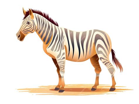 Premium Ai Image Quagga In Cartoon Style On White Background
