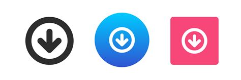 Arrow Down Pointer Circle Frame Navigation Direction Cyberspace Cursor Icon Set Flat 43326723