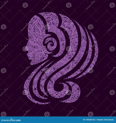 Vector Illustration Of Woman With Beautiful Hair Stock Vector