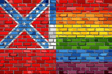 Flag Of Mississippi On A Brick Wall Stock Vector Illustration Of