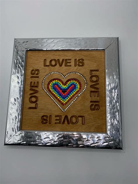 LGBTQ Pride Heart Art Love Wall Decor Glam Giftheart Art Etsy
