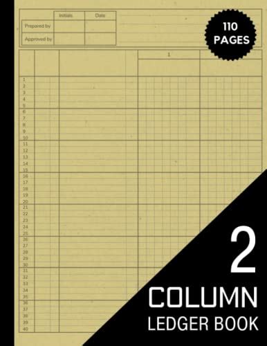 2 Column Ledger Book Large Simple Accounting Ledger For Bookkeeping