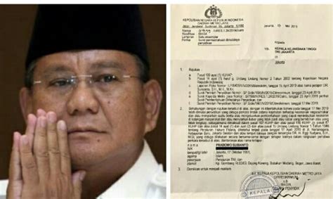 Heboh Polisi Sidik Prabowo Kasus Dugaan Makar Waketum Gerindra Kami Sudah Terima Salinannya