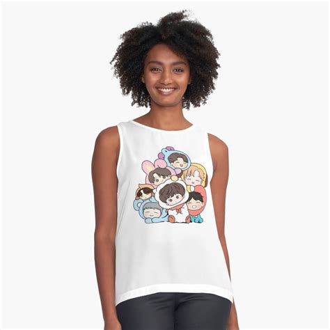 Bts Ot7 Cute Chibi Design Sticker For Sale By Popkix Redbubble