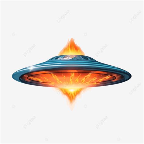 藍色不明飛行物在其下方飛火的插圖 外星人 飛碟 空間PNG去背圖片素材免費下載免摳圖設計圖案下載 Pngtree