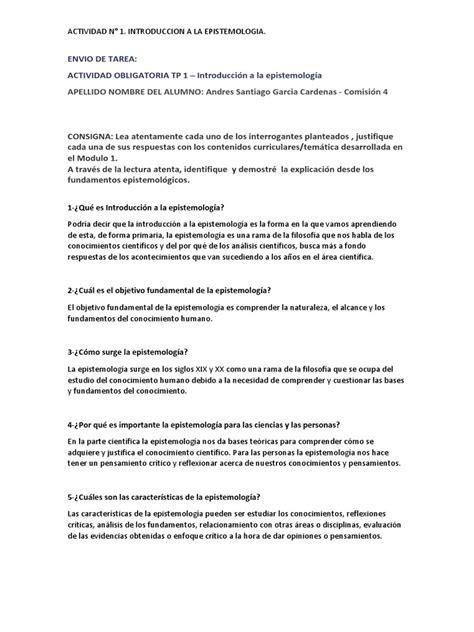Epistemologia Tp 1 Introduccion Pdf Conocimiento Science
