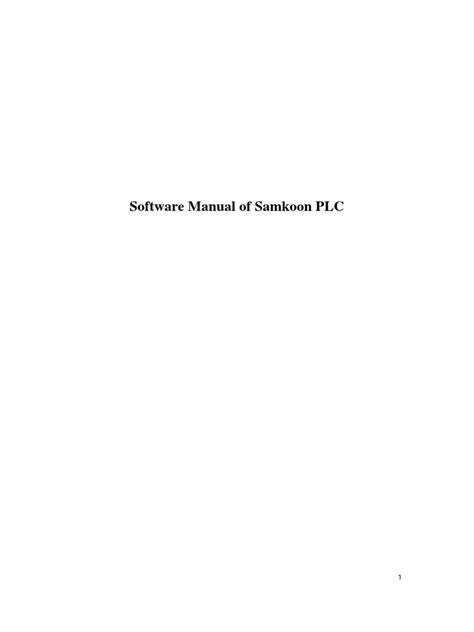 Manual Plc Samkoon Pdf Installation Computer Programs