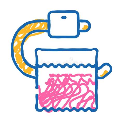Toilet Paper Holder Bathroom Interior Icon Doodle Illustration Stock