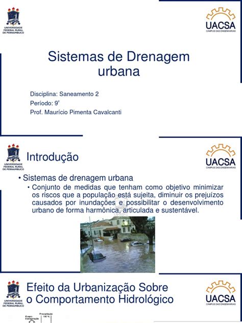 Aula 06 Sistemas De Drenagem Corrigido Pdf Enchente Água