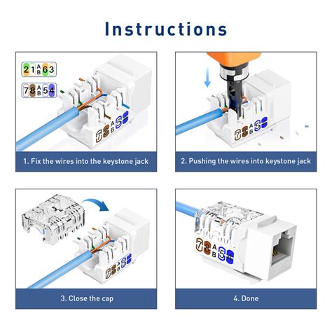 Zoerax 1pcs Rj45 Cat6 Keystone Jacks Slim Profile 90 Degree Ethernet