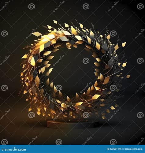 Shining Low Poly Trophy Generative Ai Stock Illustration