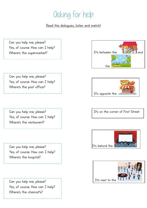 Asking For Help Worksheets Artofit