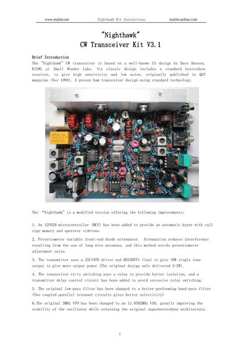 Pdf Nighthawk Cw Transceiver Kit V3 Dokumen Tips