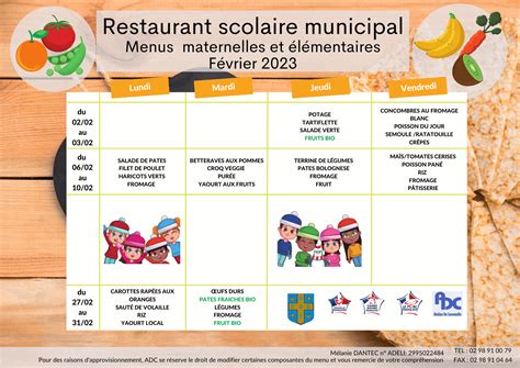 Actualités Ecole Menu De La Cantine Actualité Illiwap De Mairie De