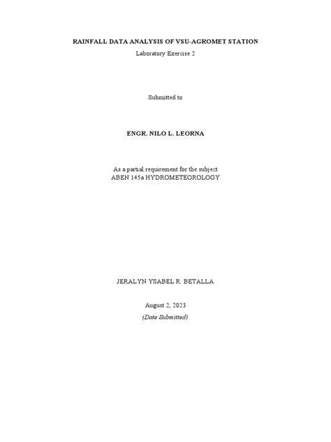 Lab 2 Rainfall Data Analysis Jessa Pdf Mean Mode Statistics