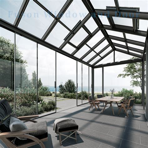 Modular Prefab Sunroom Greenhouse Glass House Aluminium Outdoor Winter