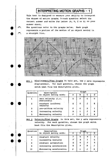 Motion Graph Exercises Interpreting Motion Graphs 1 This