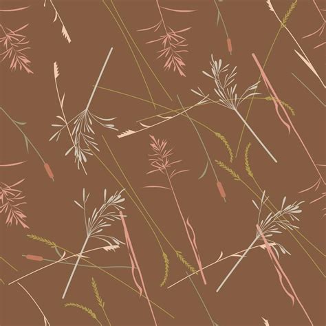 Wild Grasses Vector Seamless Pattern 2211451 Vector Art At Vecteezy