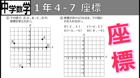 【中学数学】1 4 7座標 Youtube