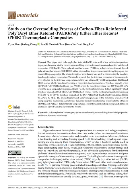 Pdf Study On The Overmolding Process Of Carbon Fiber Reinforced Poly