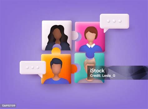 비즈니스 개념 팀 워크 컨셉 퍼즐 요소처럼 연결하는 사람들 3d 웹 벡터 일러스트레이션 개념에 대한 스톡 벡터 아트 및 기타 이미지 Istock