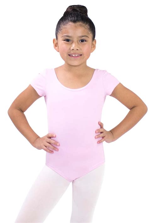 Girls Microfiber Short Sleeve Mesh Back Leotard Dancewear Basic Moves