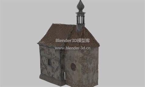 Blender 破旧中世纪教堂房屋3d模型素材资源免费下载 Blender3d模型库