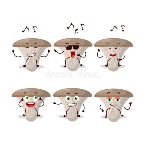 An Image Of Oyster Mushrooms Dancer Cartoon Character Enjoying The