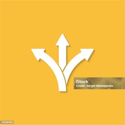 Panah Arah Tiga Arah Ikon Ilustrasi Vektor Ilustrasi Stok Unduh