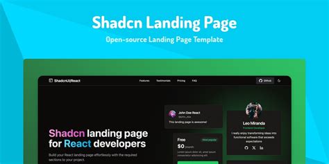 Shadcn Landing Page Open Source Landing Page Template Made With