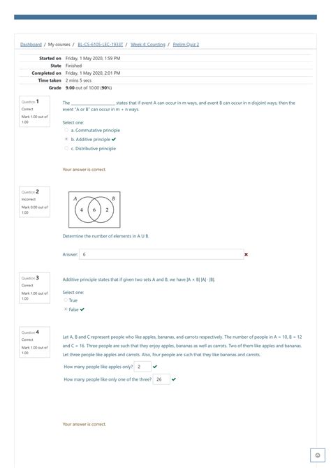 Prelim Quiz 2 Attempt Review Dashboard My Courses Bl Cs 6105 Lec