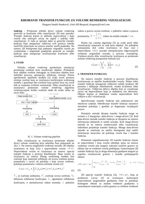 Pdf Transfer Function Design For 3d Volume Rendering Visualization