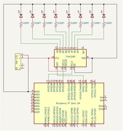 using breadboard power supply with raspberry pi and 74hc595