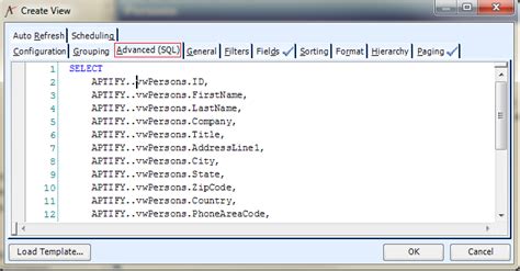 Editing The Sql For Views Aptify Support