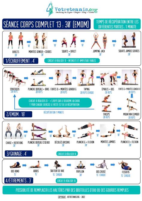 Fiches séances 30 minutes Programme musculation maison Exercice
