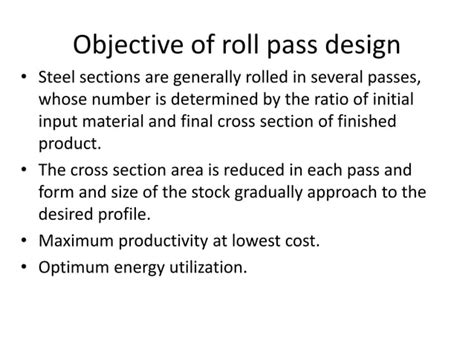 Roll Pass Design Pptx